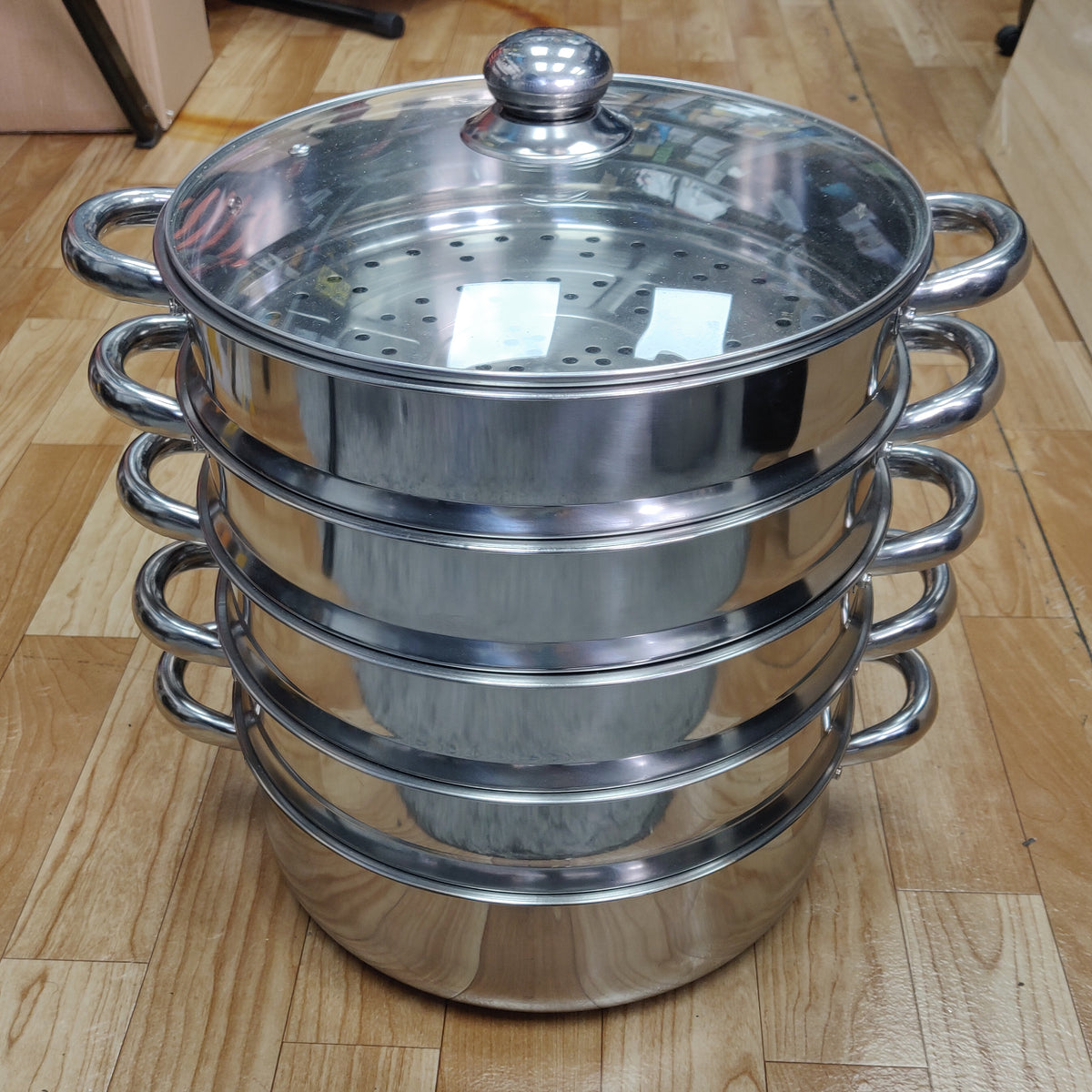 5 tier steamer with glass lid (30cm) 7L – Supermenu